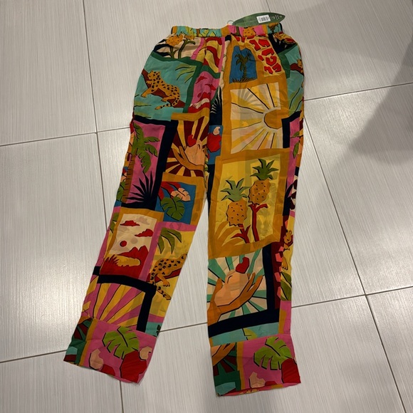FARM Rio | Pants & Jumpsuits | Farm Rio Nwt Tropical Collage Colorful ...
